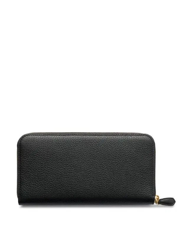 Prada Large Leather Zip-around Wallet - Black