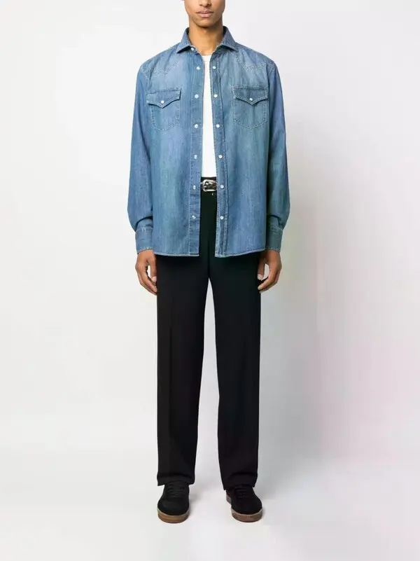 Brunello Cucinelli Button-up Cotton Denim Shirt