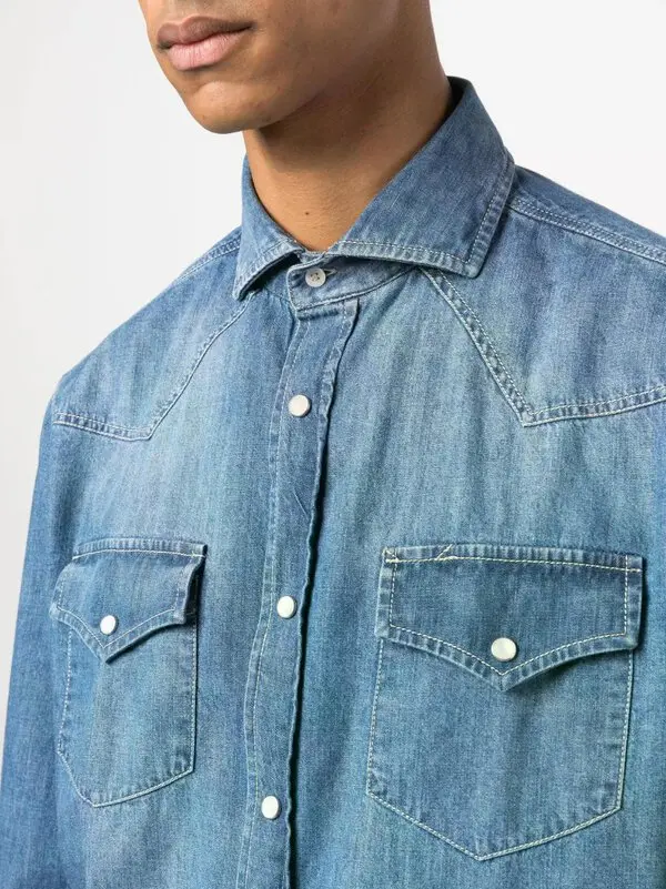 Brunello Cucinelli Button-up Cotton Denim Shirt