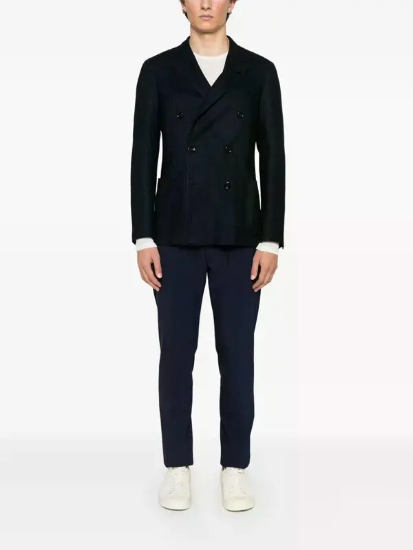 LARDINI Brooch-detail Blazer - Blue