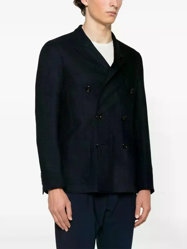 LARDINI Brooch-detail Blazer - Blue