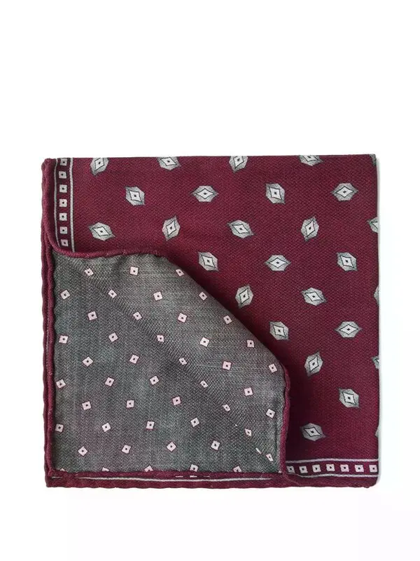 Brunello Cucinelli Silk Pocket Square - Red