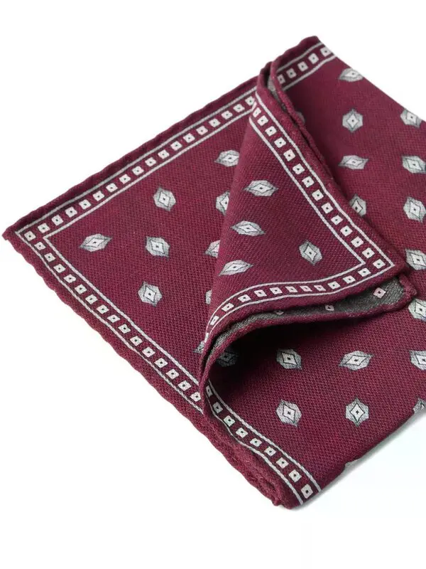 Brunello Cucinelli Silk Pocket Square - Red