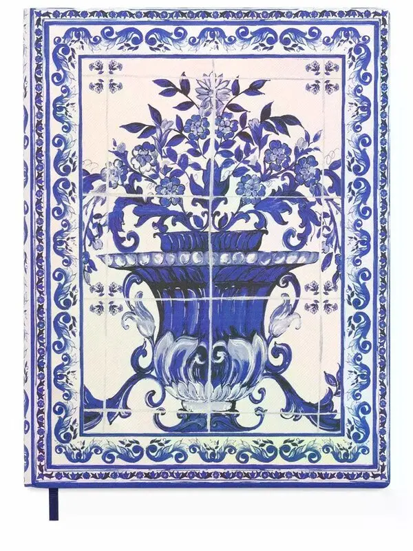Dolce & Gabbana Large Mediterraneo-print Blank Notebook - Blue