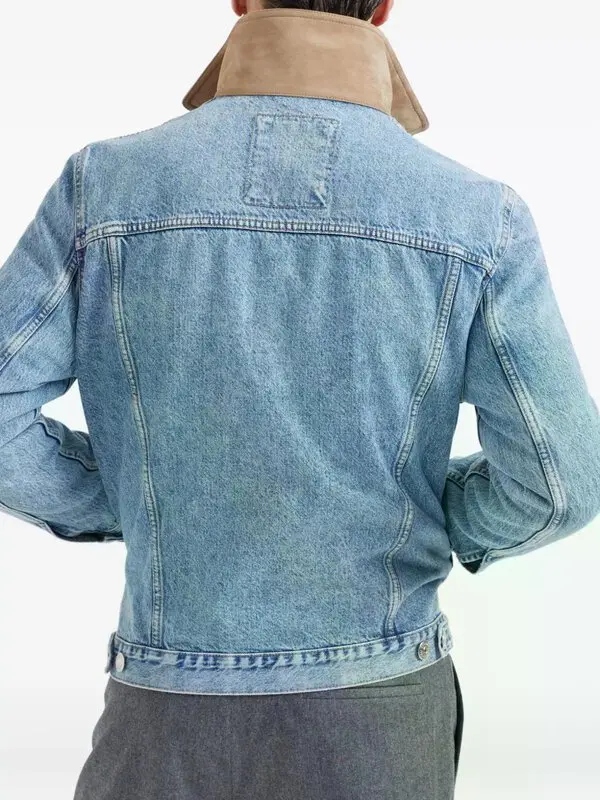Brunello Cucinelli Denim Jacket With Suede Collar