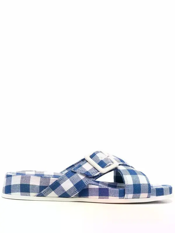 Camper Atonik Gingham-check Sandals - Blue