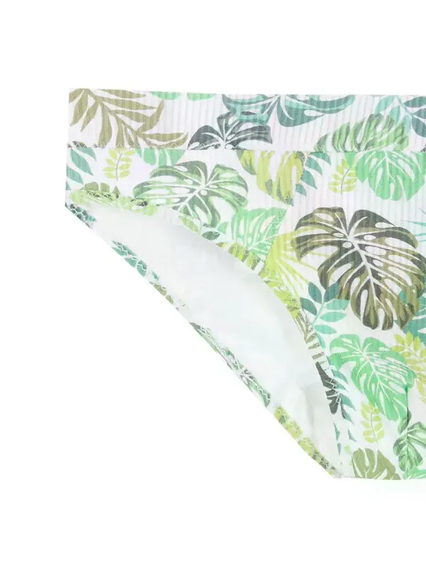AMIR SLAMA Leaf Print Swim Briefs