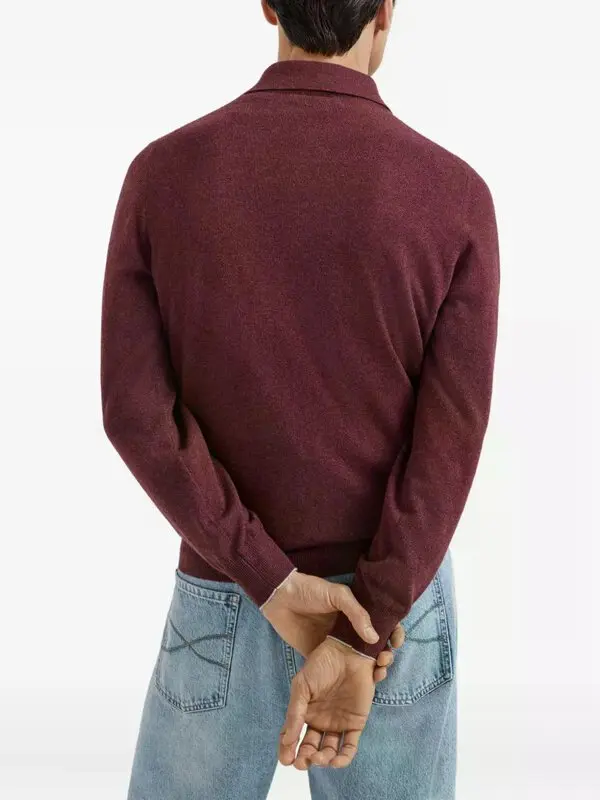 Brunello Cucinelli Knitted Polo Shirt - Red