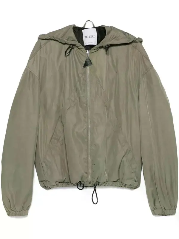 Attico Hooded Bomber Jacket - Green