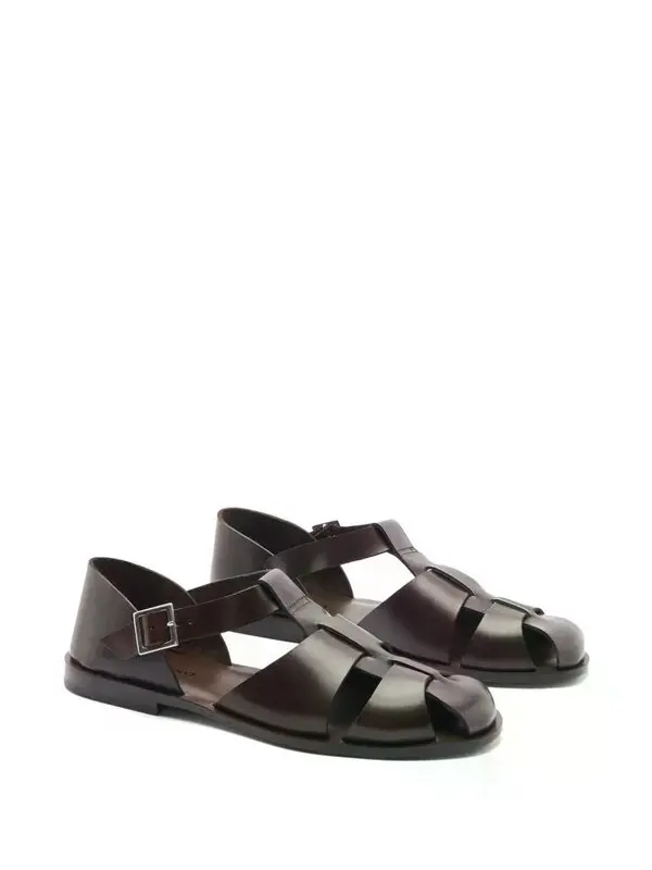 SCAROSSO Apollo Leather Sandals - Brown