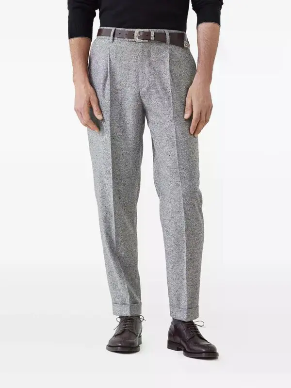 Brunello Cucinelli Sharkskin Trousers - Grey