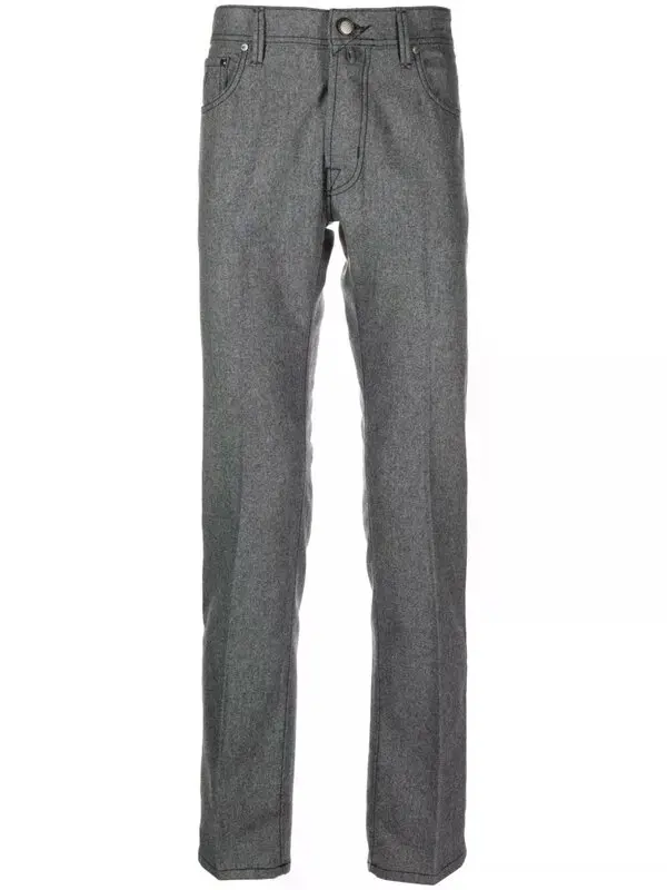 Jacob Cohen Bard Slim-cut Flannel Trousers - Grey