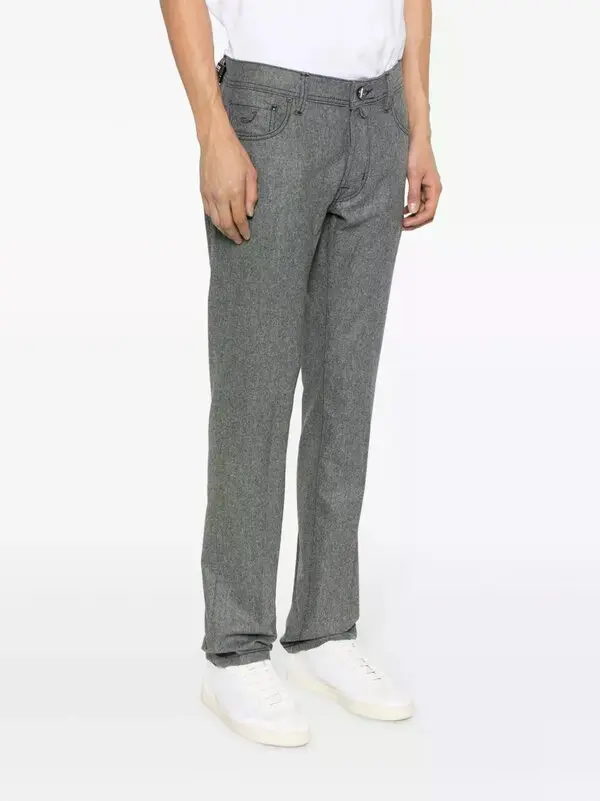 Jacob Cohen Bard Slim-cut Flannel Trousers - Grey