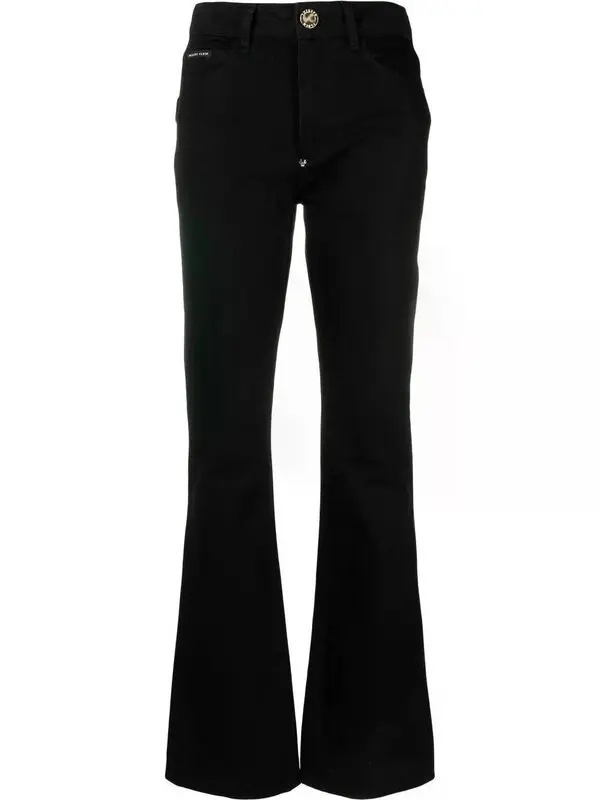 Philipp Plein Skull Flared High-waisted Jeans