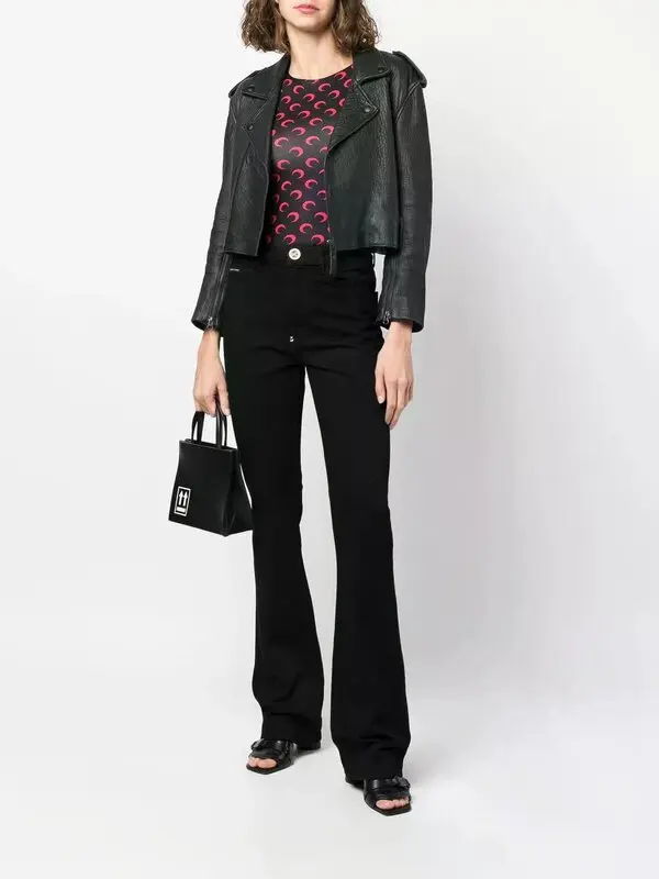 Philipp Plein Skull Flared High-waisted Jeans