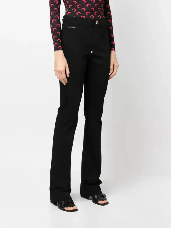 Philipp Plein Skull Flared High-waisted Jeans