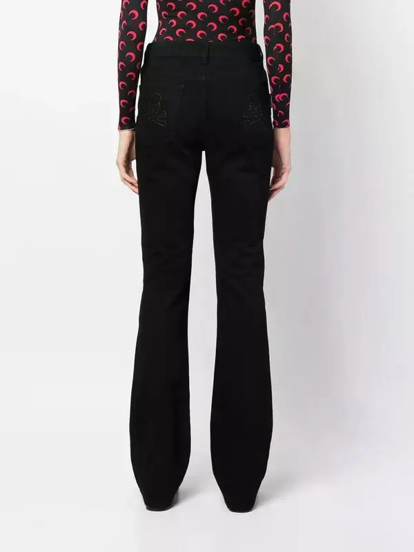 Philipp Plein Skull Flared High-waisted Jeans