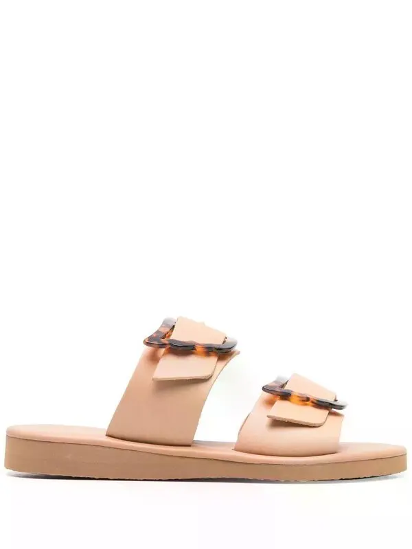 ANCIENT GREEK SANDALS Flat Sandals With Buckle Detail - Neutrals