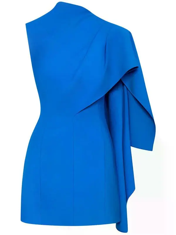 Oscar De La Renta One-shoulder Cape Dress