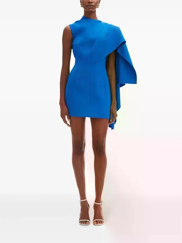 Oscar De La Renta One-shoulder Cape Dress