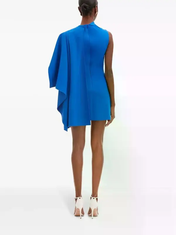 Oscar De La Renta One-shoulder Cape Dress