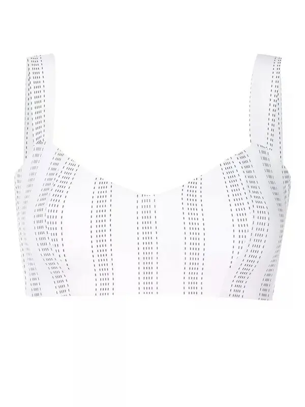 AMIR SLAMA Striped Bikini Top - White