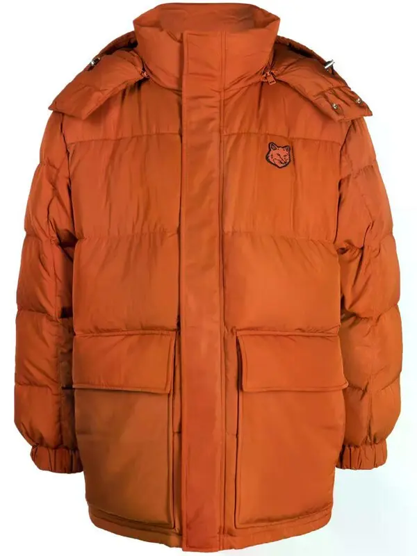 Maison Kitsuné Chillax Fox-motif Padded Coat - Orange