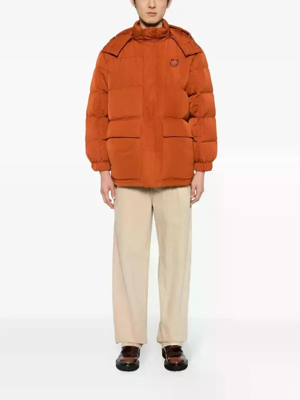 Maison Kitsuné Chillax Fox-motif Padded Coat - Orange