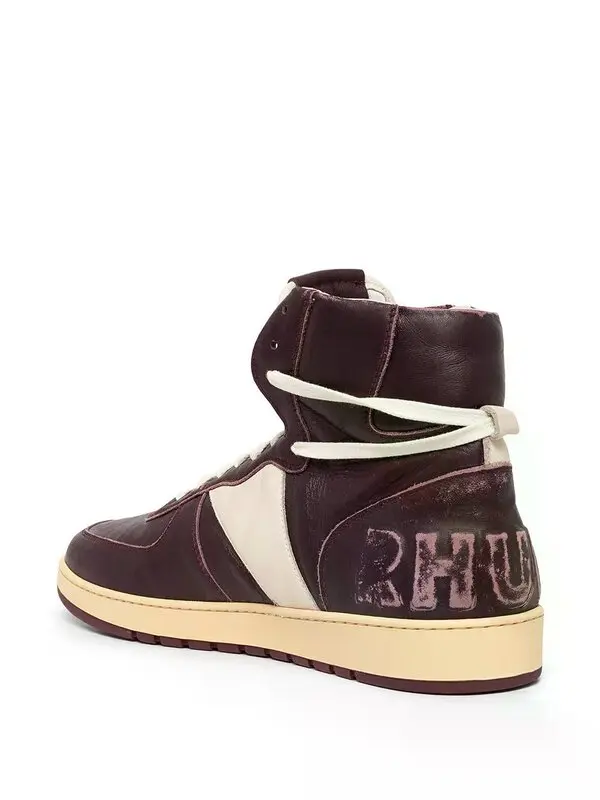 Rhude Rhecess High Top Sneakers - Red