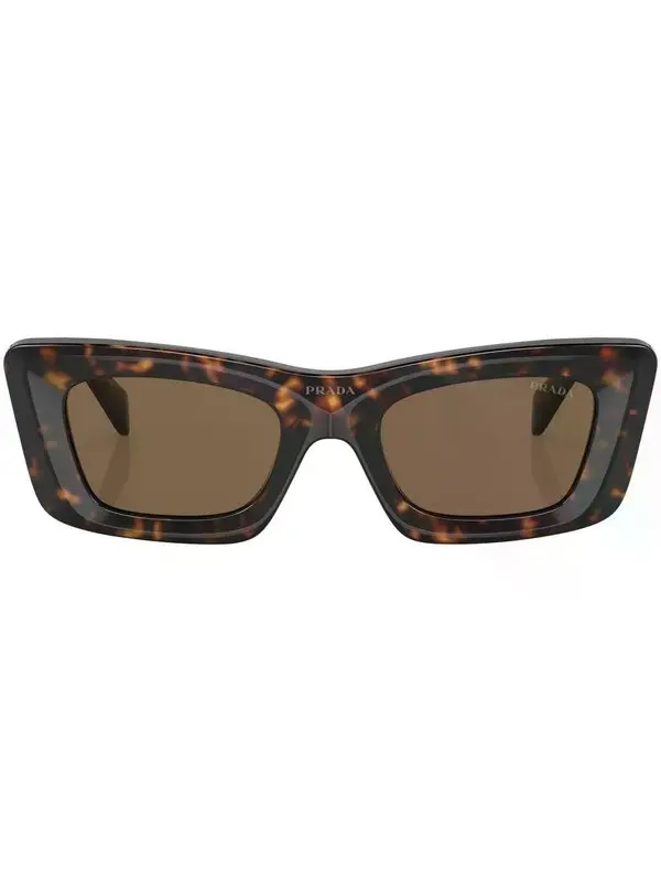 Prada Tortoiseshell-effect Logo Sunglasses