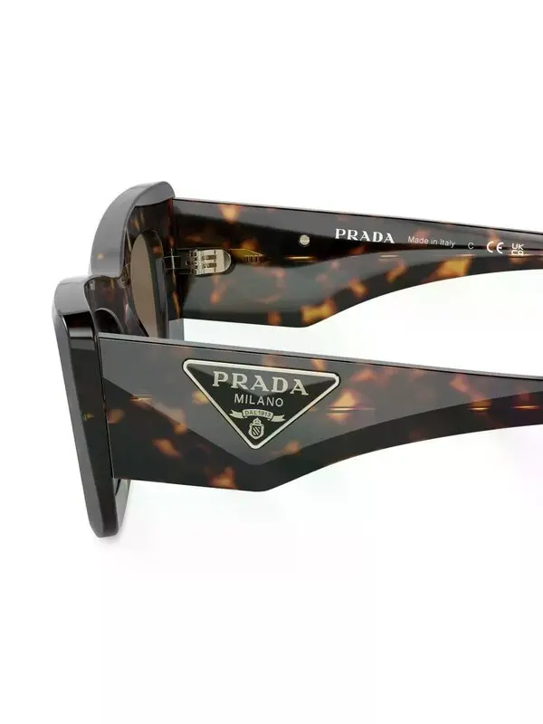Prada Tortoiseshell-effect Logo Sunglasses