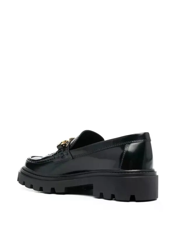 TOD'S Fringed Leather Loafers - Black
