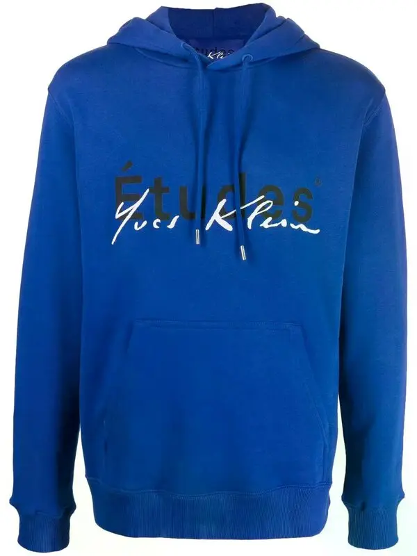 Études Studio Logo-print Organic-cotton Hoodie - Blue