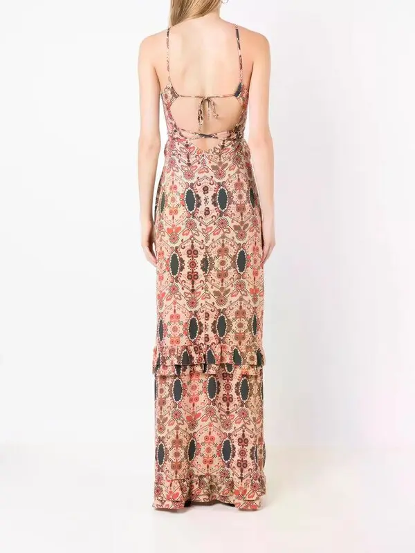 AMIR SLAMA Floral-print Halterneck Dress