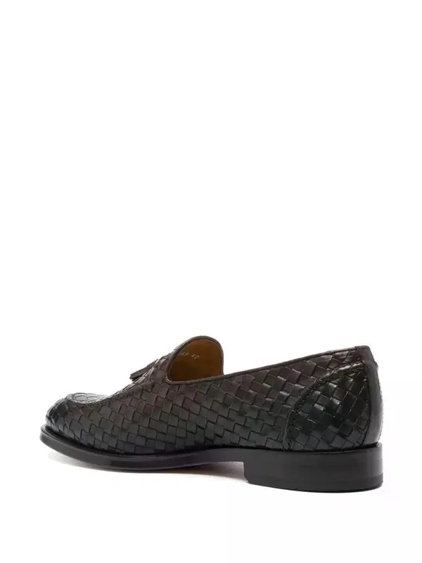 DOUCAL'S Interwoven Leather Loafers - Brown