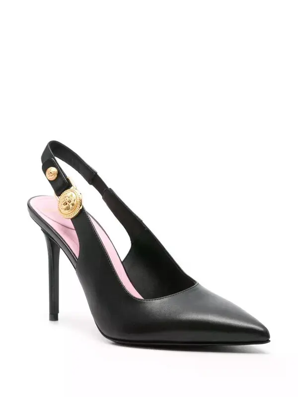 Balmain 100mm Leather Slingback Pumps