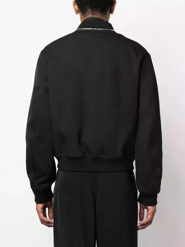 JIL SANDER Zipped Wool Bomber Jacket - Black