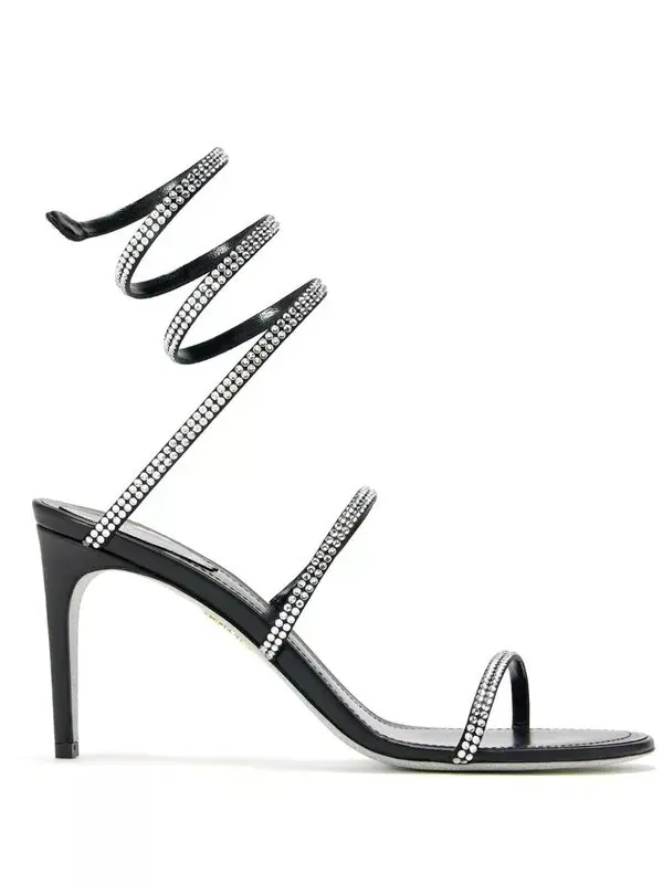 Rene Caovilla 105mm Crystal-embellished Sandals - Black