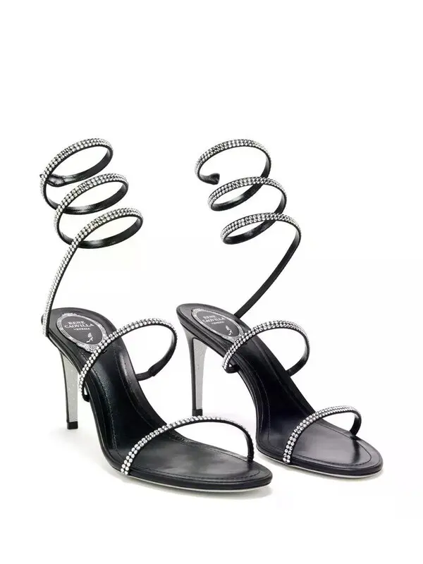 Rene Caovilla 105mm Crystal-embellished Sandals - Black