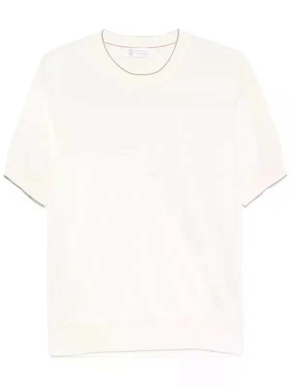 Brunello Cucinelli Fine-knit T-shirt - Neutrals