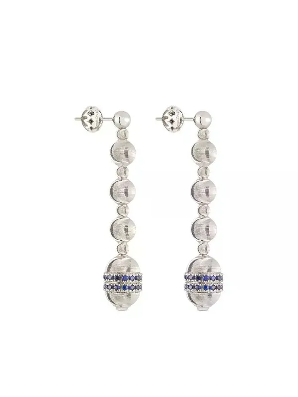 OFFICINA BERNARDI 18kt White Gold Empire Sapphire Earrings - Silver