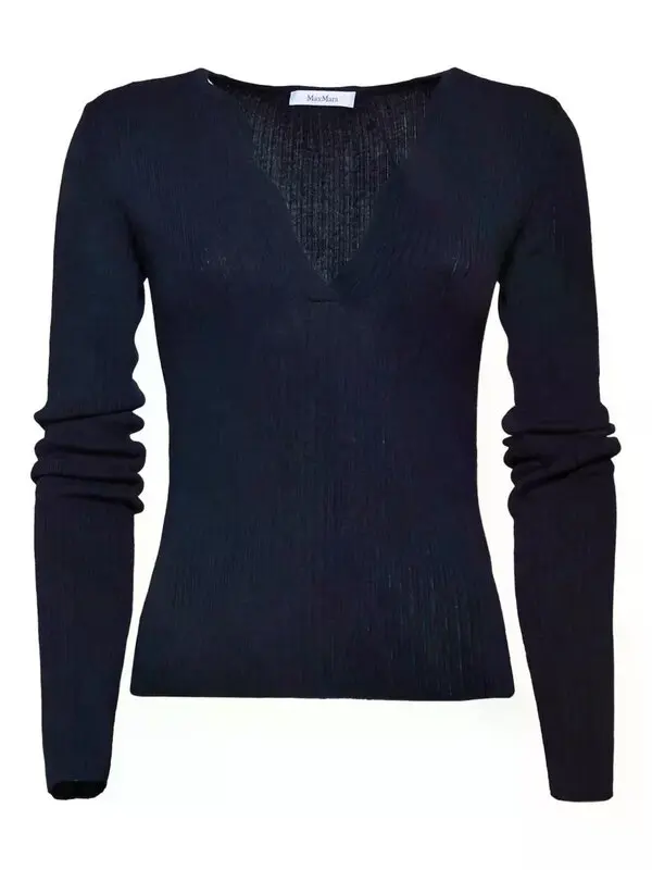 Max Mara Ribbed-knit Top - Blue
