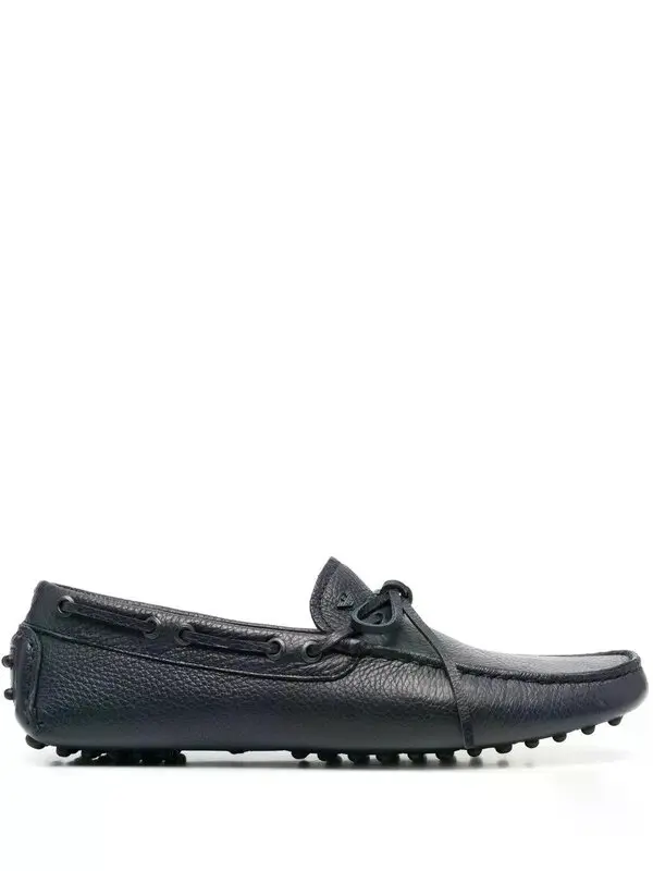 Emporio Armani Bow-detail Leather Loafers