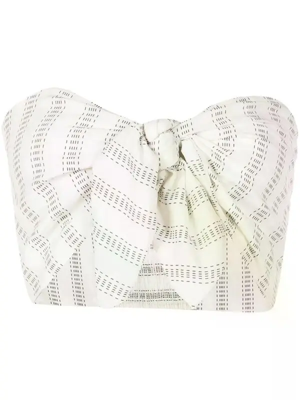 AMIR SLAMA Printed Strapless Top