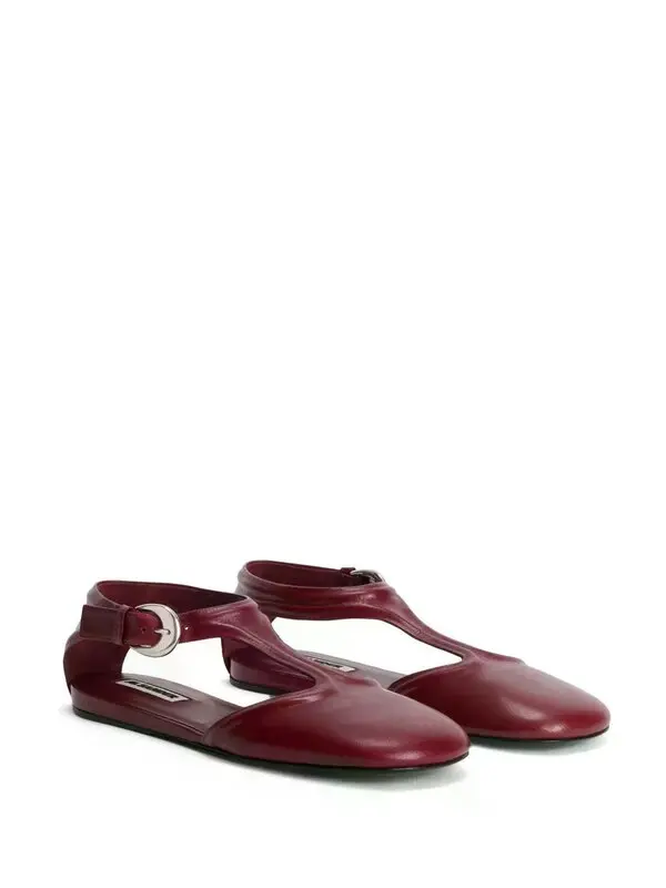JIL SANDER Mary Jane Ballerina Shoes - Red