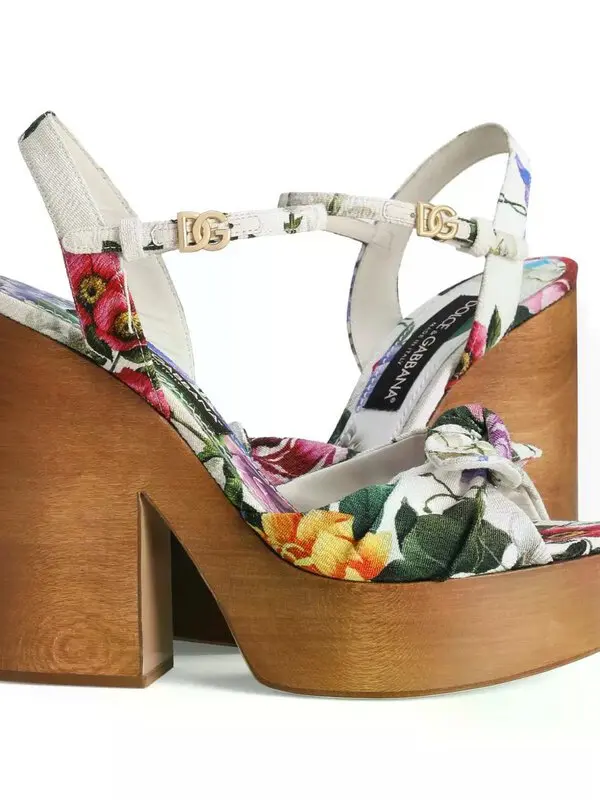 Dolce & Gabbana Floral-print Platform Sandals