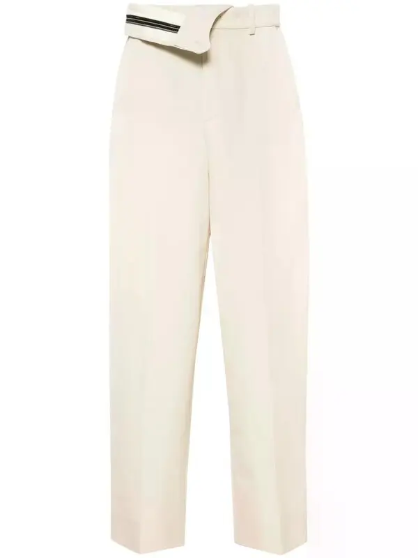 Fendi Foldover Waist Gabardine Trousers