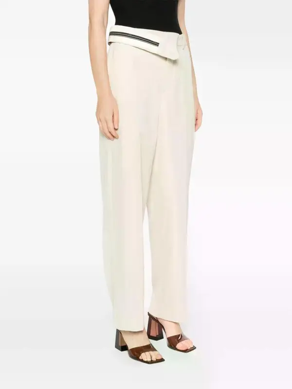 Fendi Foldover Waist Gabardine Trousers