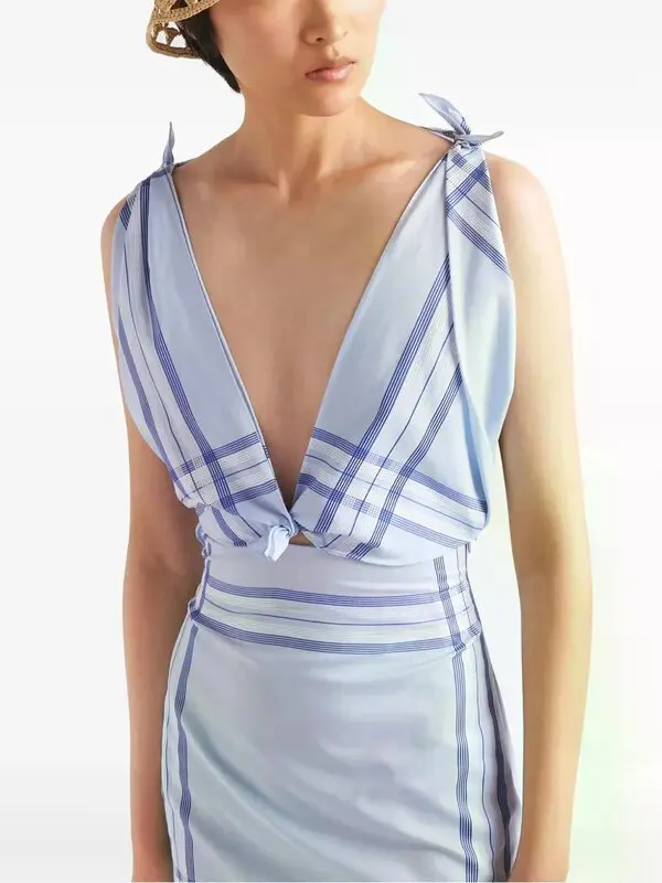 Prada Checked Cotton Minidress