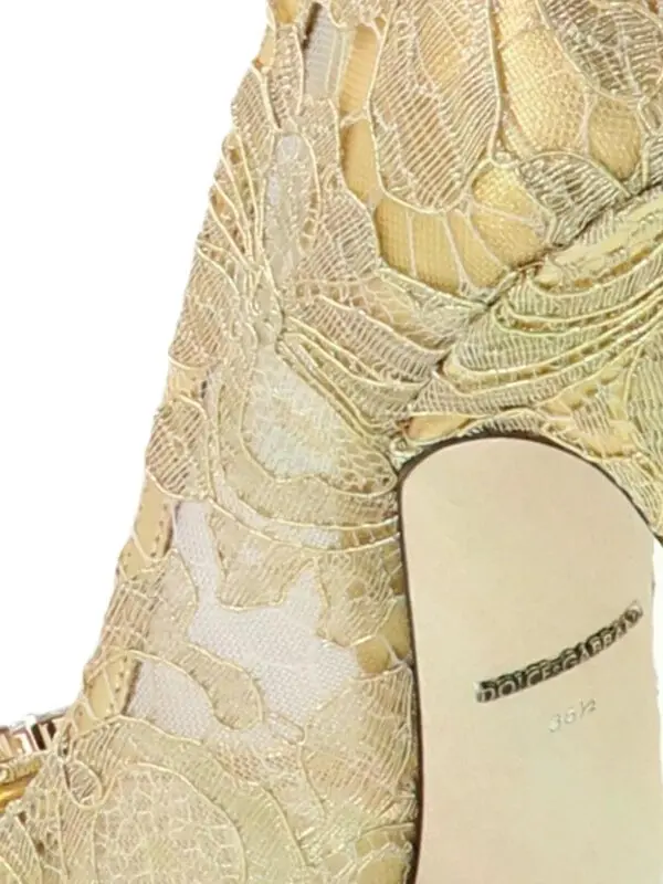 Dolce & Gabbana Bellucci Rainbow Lace Brooch-detail Pumps - Gold